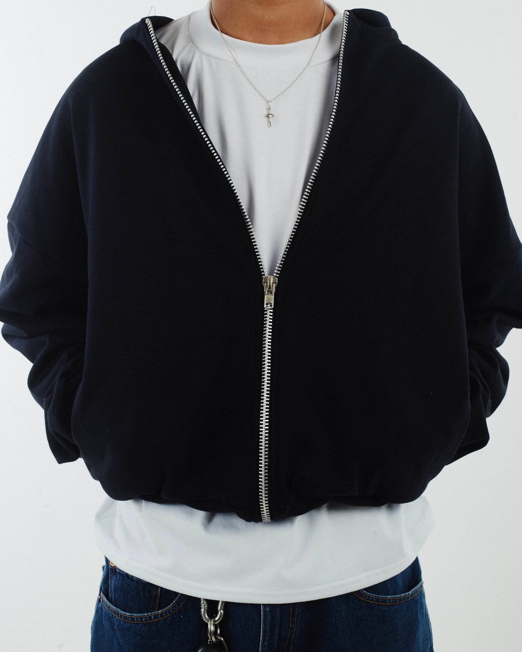 BOXY FIT ZIP UP HOODIE – humanmob.cl